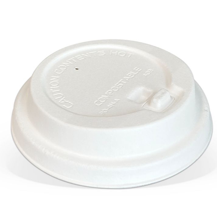 Bagasse Lock Back Lid 6/8/10/12/16/20oz White Colour (Carton of 1000 ...