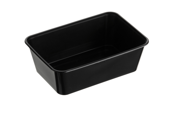 Genfac G750ml Rectangular Container Black – Summitpackaging