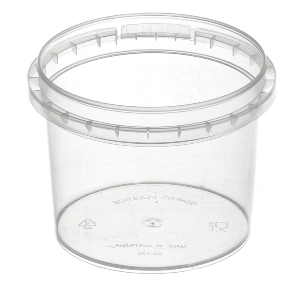 Genfac Tamper Evident Round Container 120ml (69mm) (Carton of 1000) – Summitpackaging